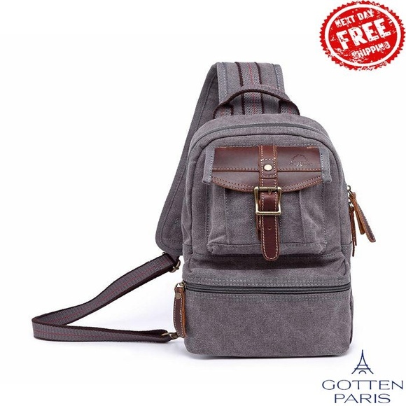 TSD BRAND | Bags | Turtle Ridge Canvas Sling Bag Gray Womens Bag | Poshmark